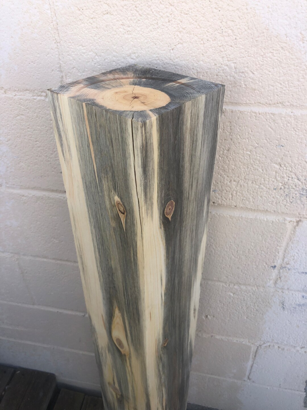 Knotty Wood Beam Post, Knotty, Spalting, Wavy Grains, Blue Pine, Beetle ...