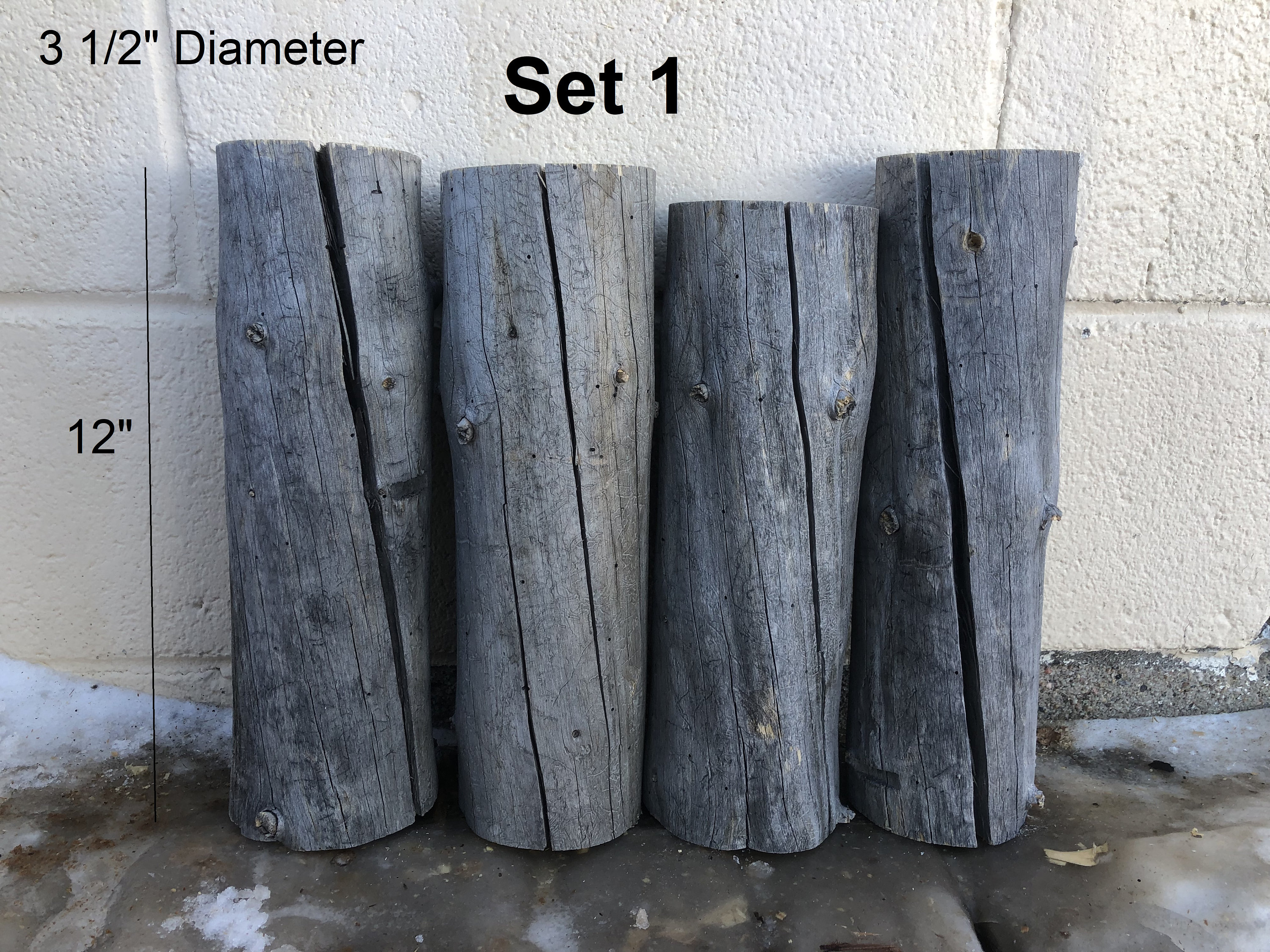 Decorative Reclaimed Weathered Wood Posts Logs Poles, Grey Cracking Old ...