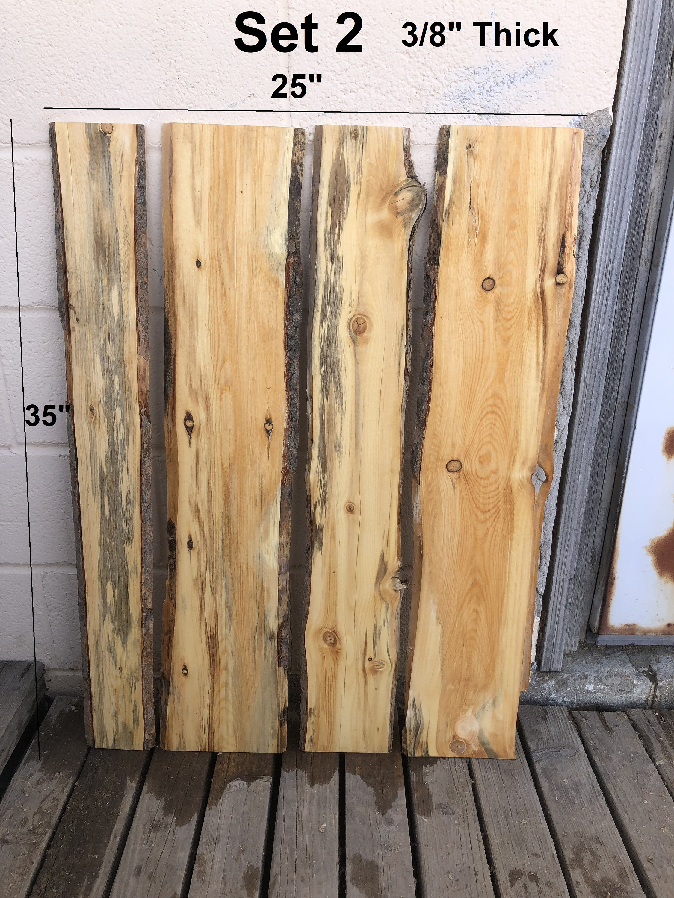 Thin Live Edge Blue Stain Boards - Etsy