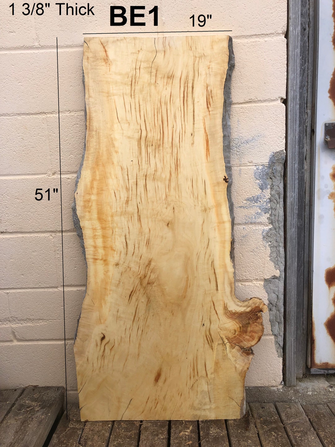 Box Elder Maple Live Edge Slabs, Creamy Lighter Colored Wood, Good Size ...