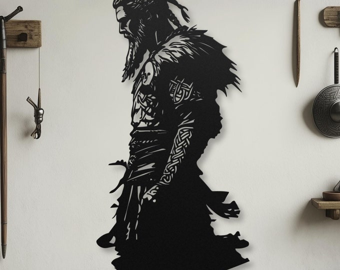 Viking Warrior Metal Wall Art, Norse Mythology Decor, Nordic Style Wall ...