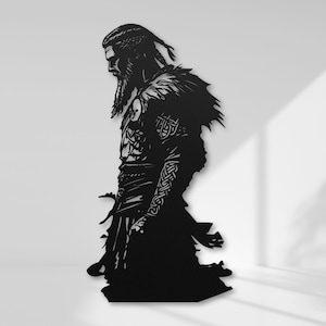 Viking Warrior Metal Wall Art, Norse Mythology Decor, Nordic Style Wall ...