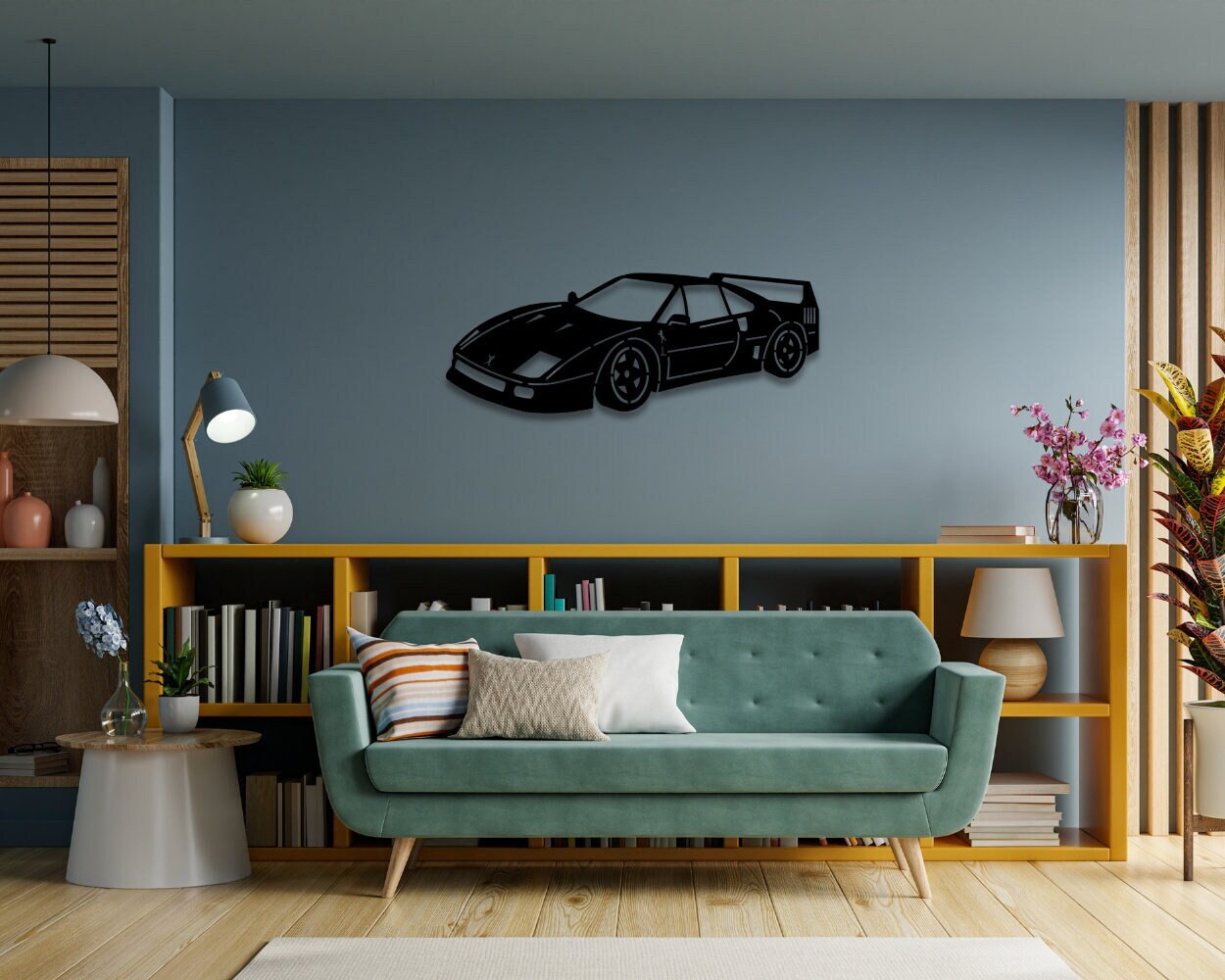 F40 Sports Car Wall Art, Metal Car Wall Art, Car Guy Gift, Metal Wall ...