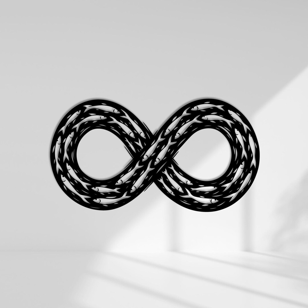 Modern Black Metal Infinity Fish Wall Art: Coastal Home Decor - Etsy