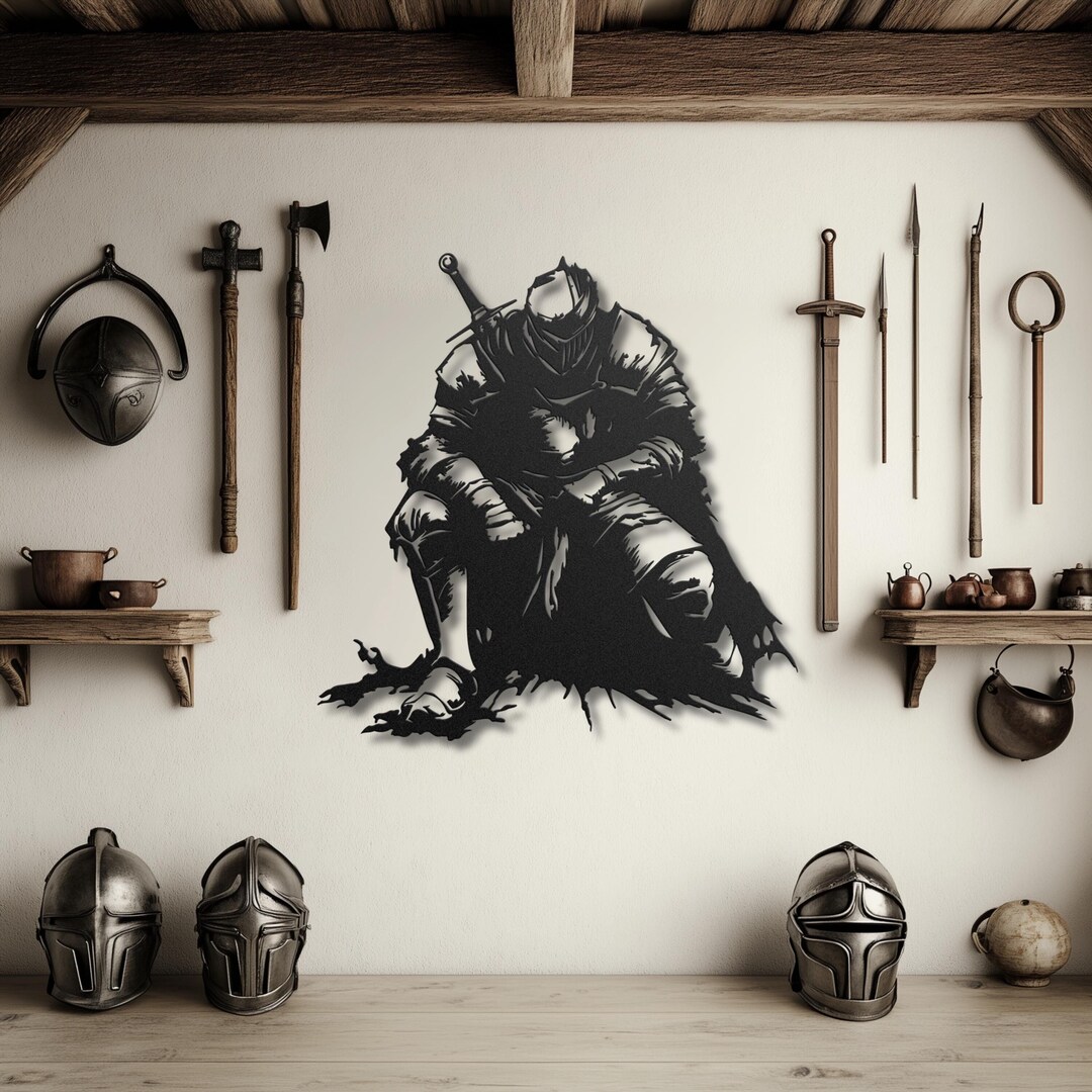 Knights Reverie Metal Wall Art, Medieval Knight Room Decor, Epic ...