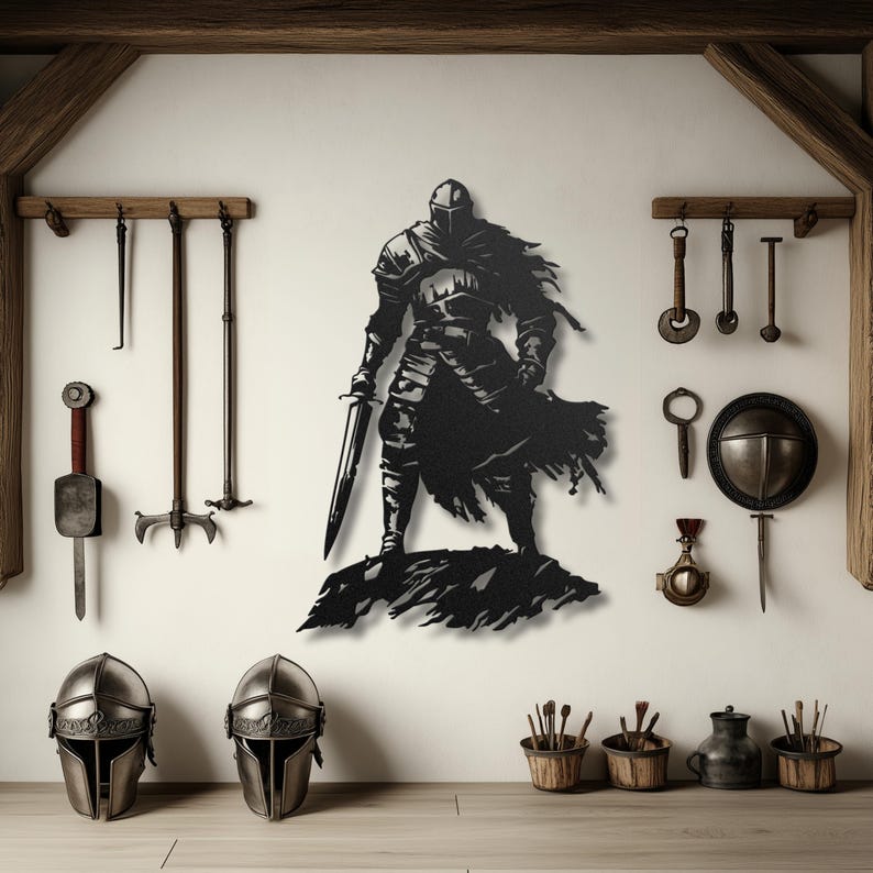 Medieval Knight Metal Wall Art, Epic Warrior Room Decor, Medieval Home ...