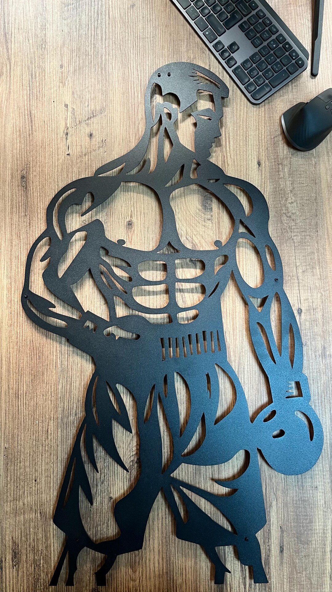 Boxer Metal Wall Art, Fighter Sculpture, Sports Enthusiast, Metal Gym ...