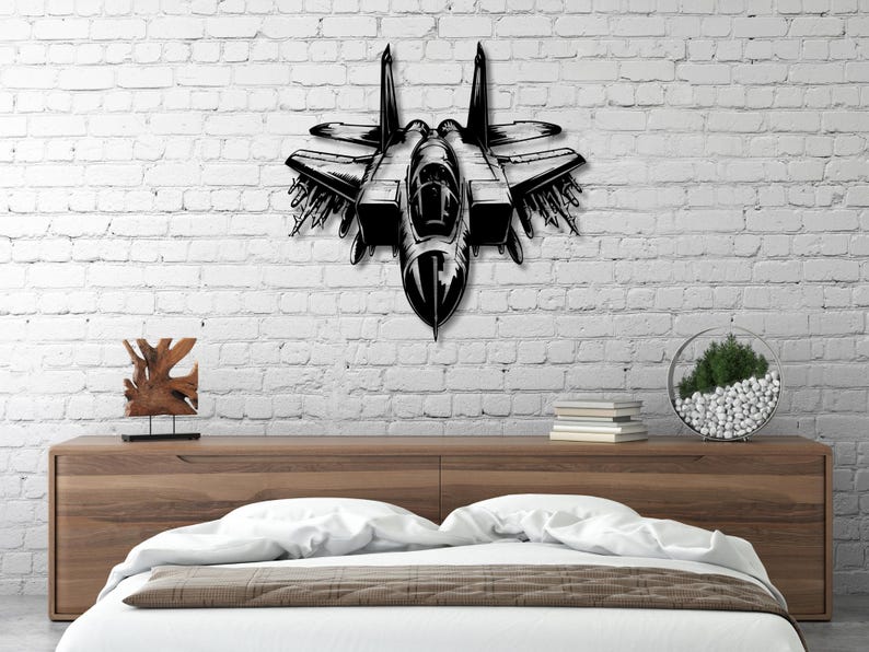 Fighter Jet Metal Wall Art: Aviation Decor Gift - Etsy
