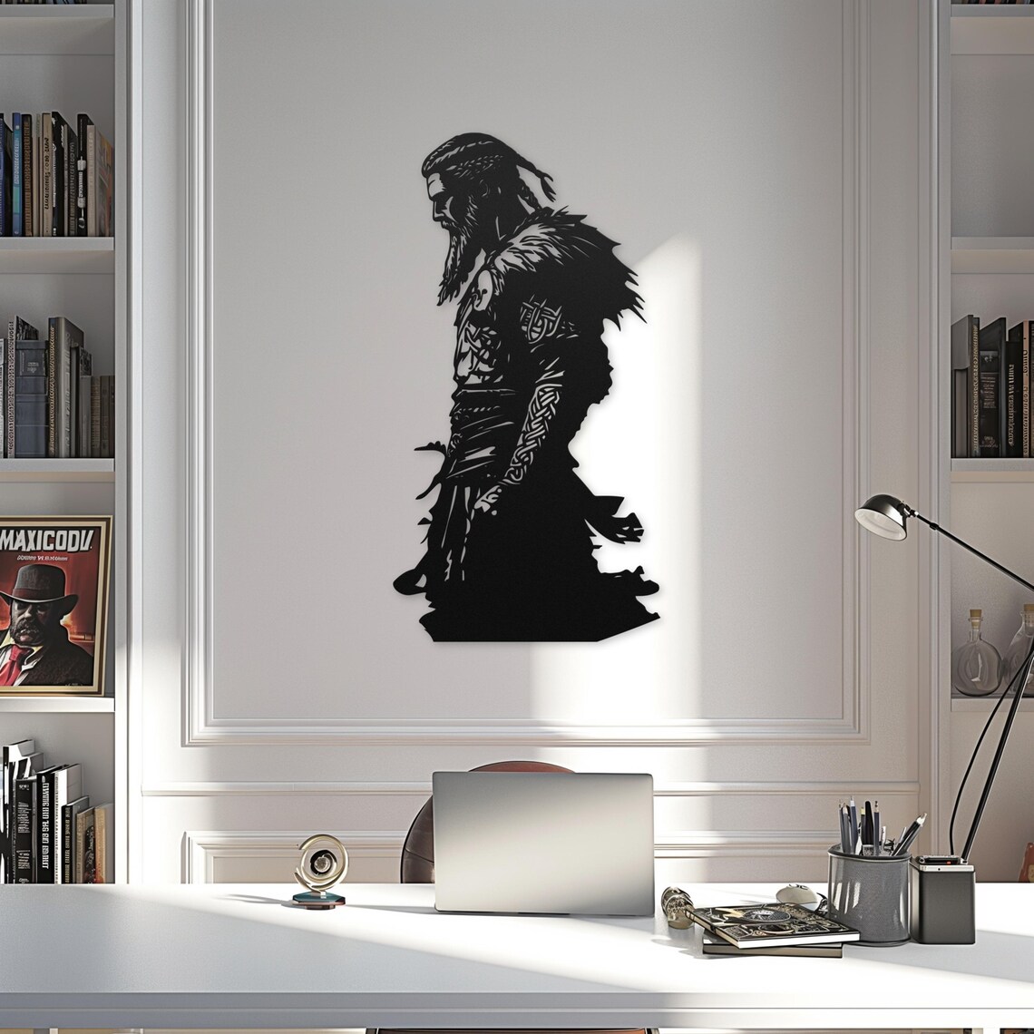 Viking Warrior Metal Wall Art | Norse Mythology Decor | Nordic Style ...