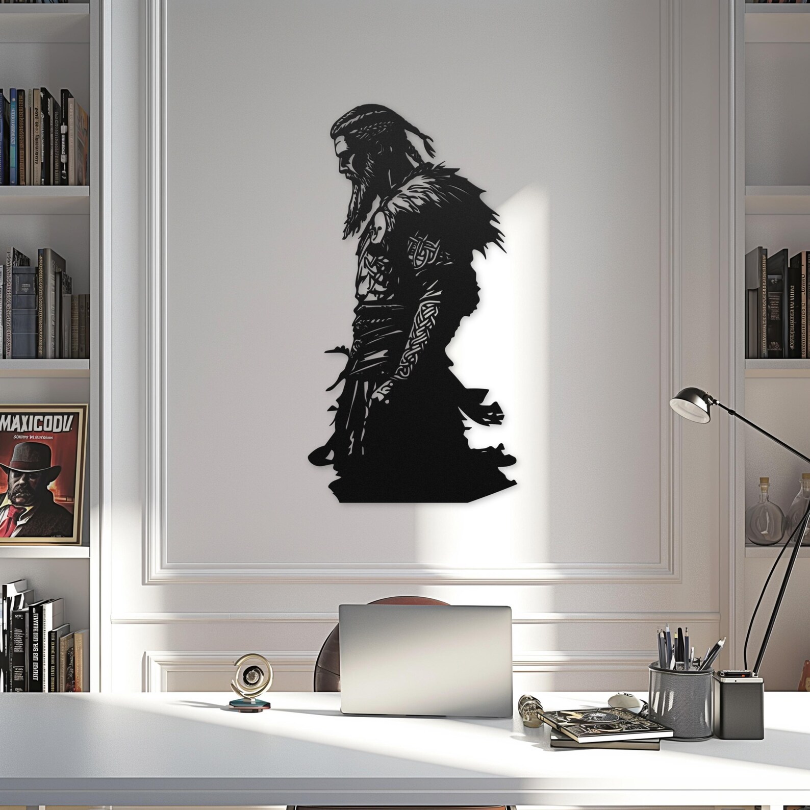 Viking Warrior Metal Wall Art | Norse Mythology Decor | Nordic Style ...