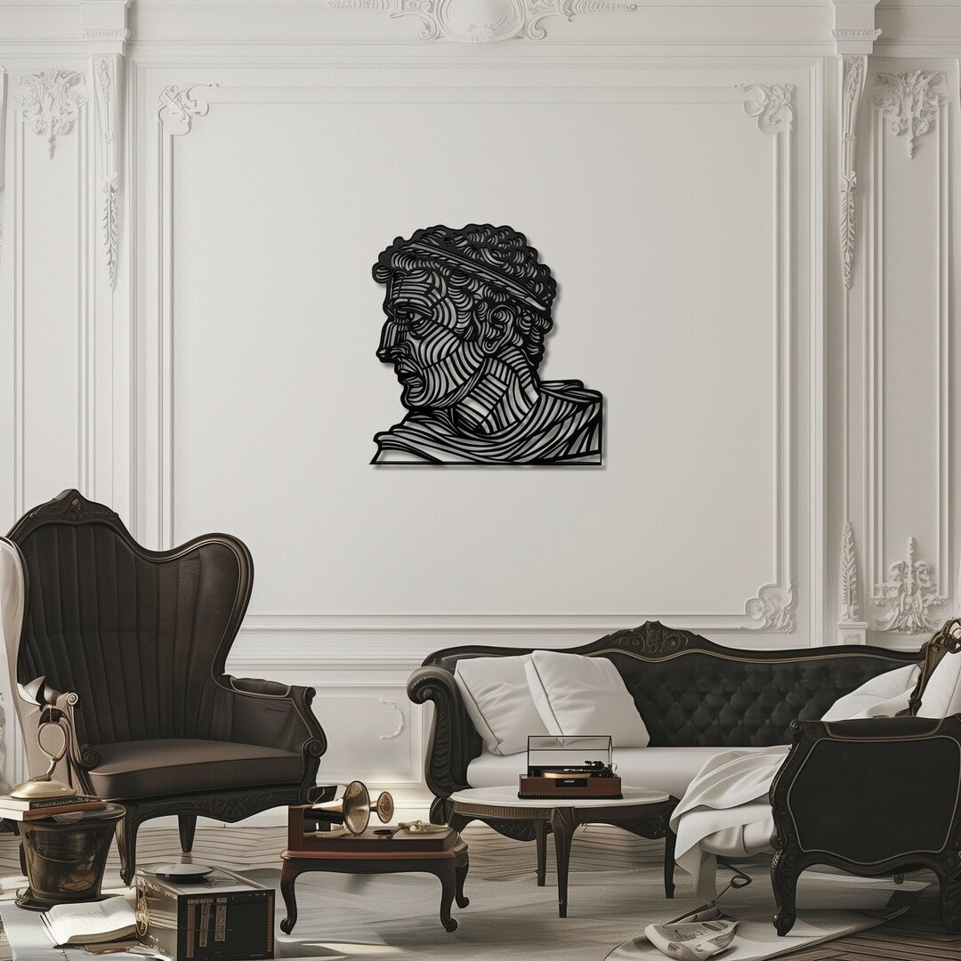 Roman Emperor Wall Art, Historical Portrait Wall Decor, Majestic Statue ...