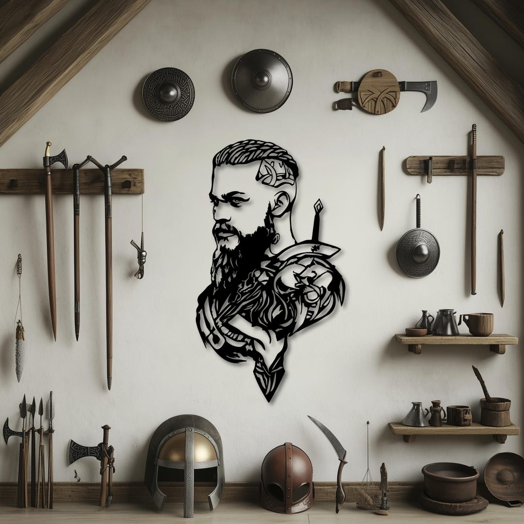Ragnar Lothbrok Metal Wall Art: Viking Home Decor Sculpture - Etsy