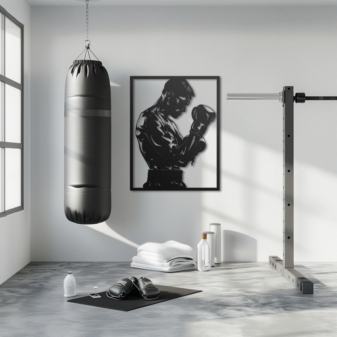 Metal Boxer Wall Art | Boxing Gym Decor | Gift for Boxer | Man Cave ...