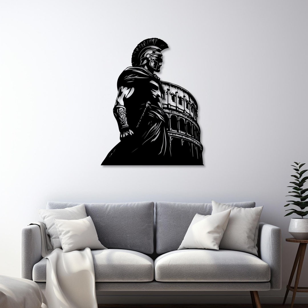 Roman Gladiator Metal Wall Art, Colosseum Warrior Decor, Ancient Rome ...
