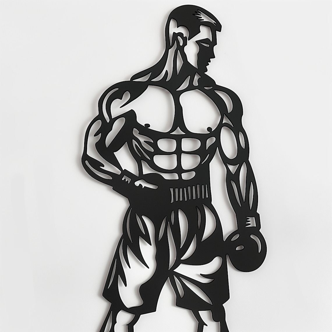 Boxer Metal Wall Art, Fighter Sculpture, Sports Enthusiast, Metal Gym ...