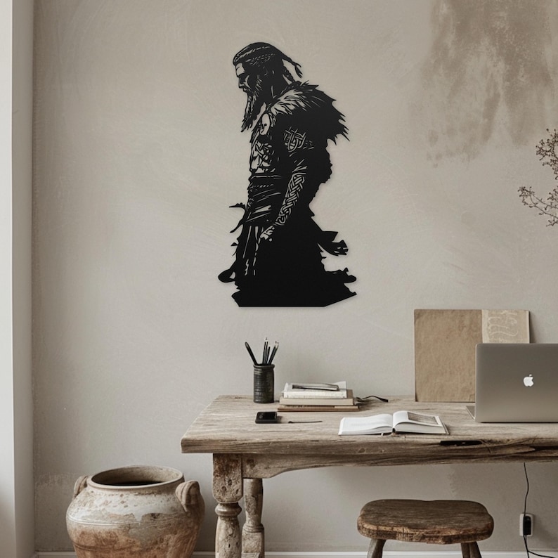 Viking Warrior Metal Wall Art, Norse Mythology Decor, Nordic Style Wall ...