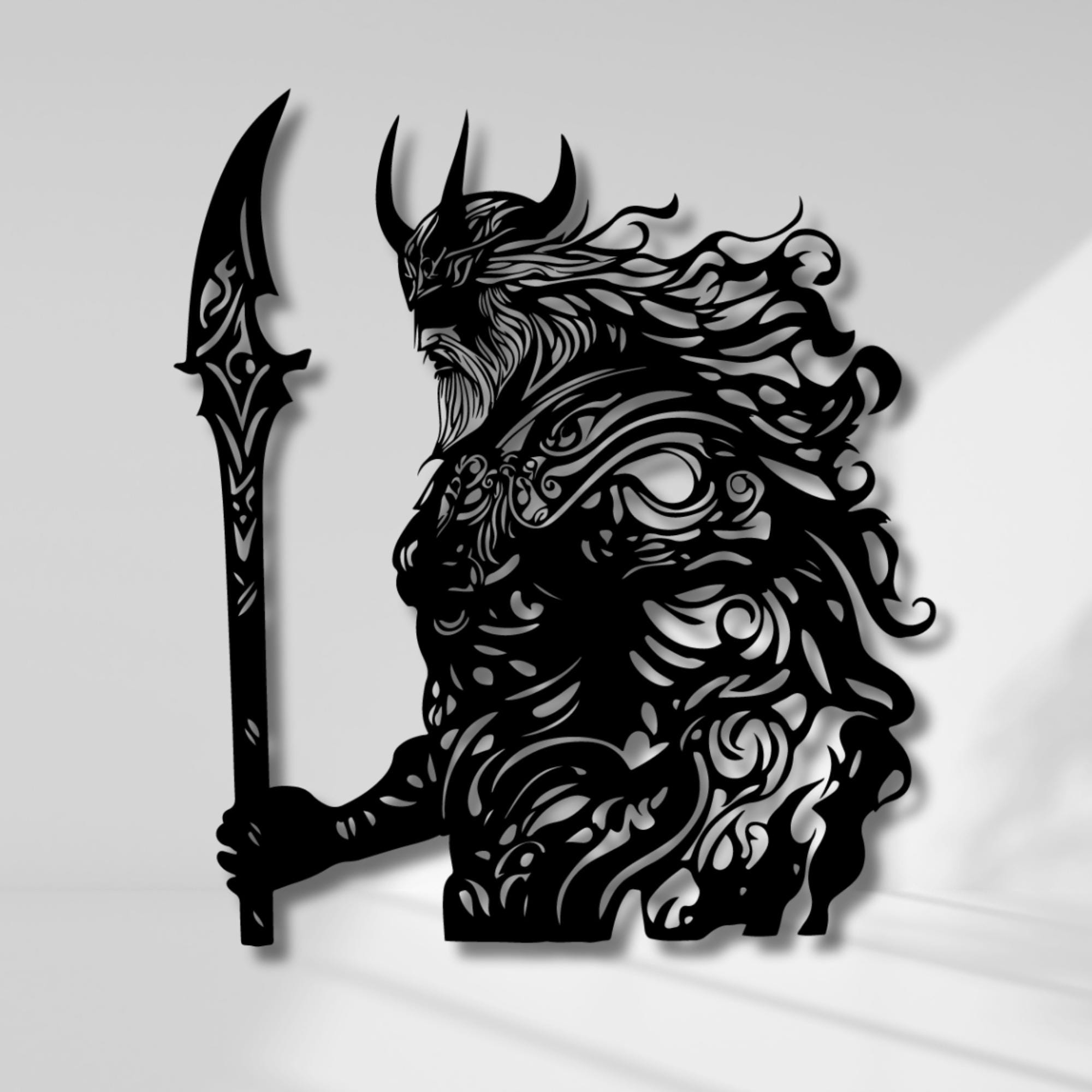 Viking Warrior Metal Wall Art, Norse Mythology Decor, Nordic Viking ...