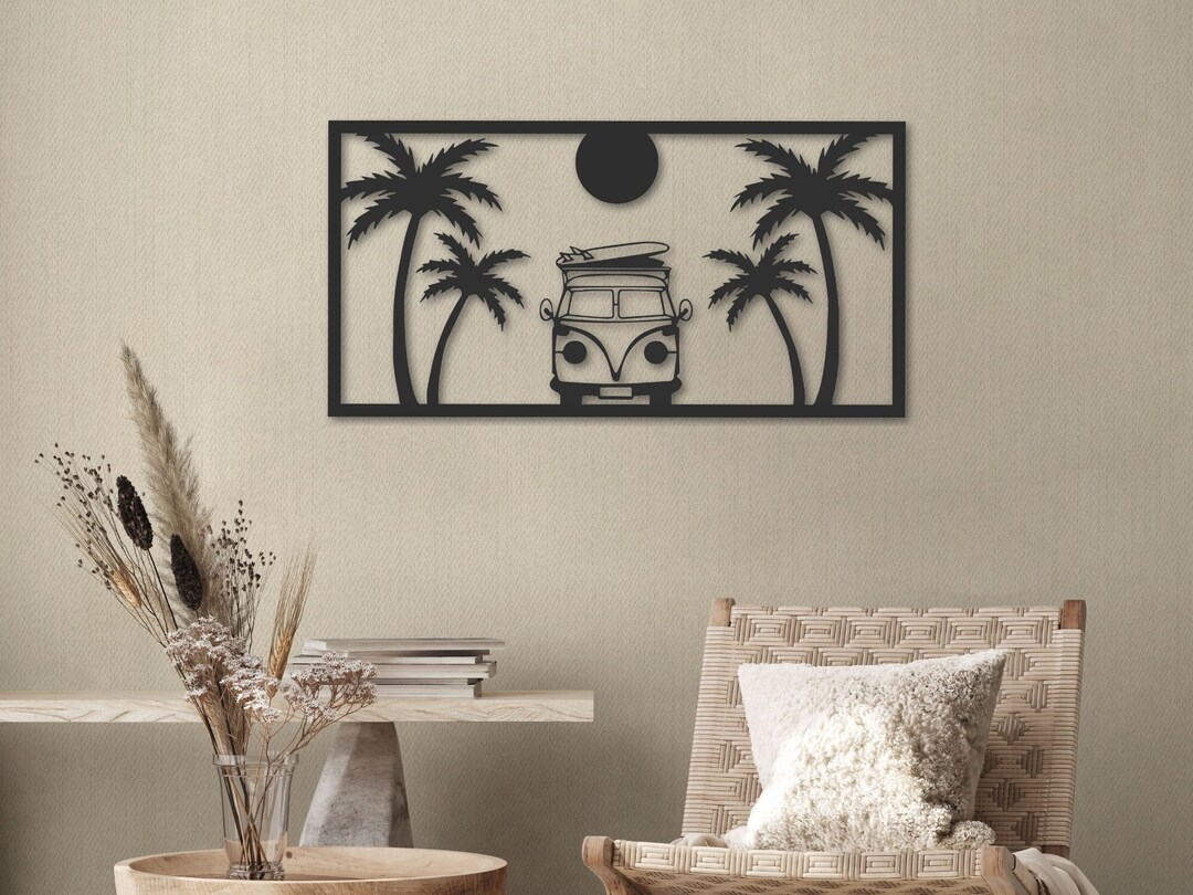 Summer Vibe Wall Art, Palm Island Metal Wall Decor, Beach House Metal ...