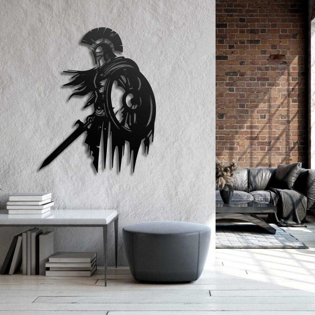Spartan Warrior Metal Wall Art, Gladiator Wall Decor, Ancient Greek ...