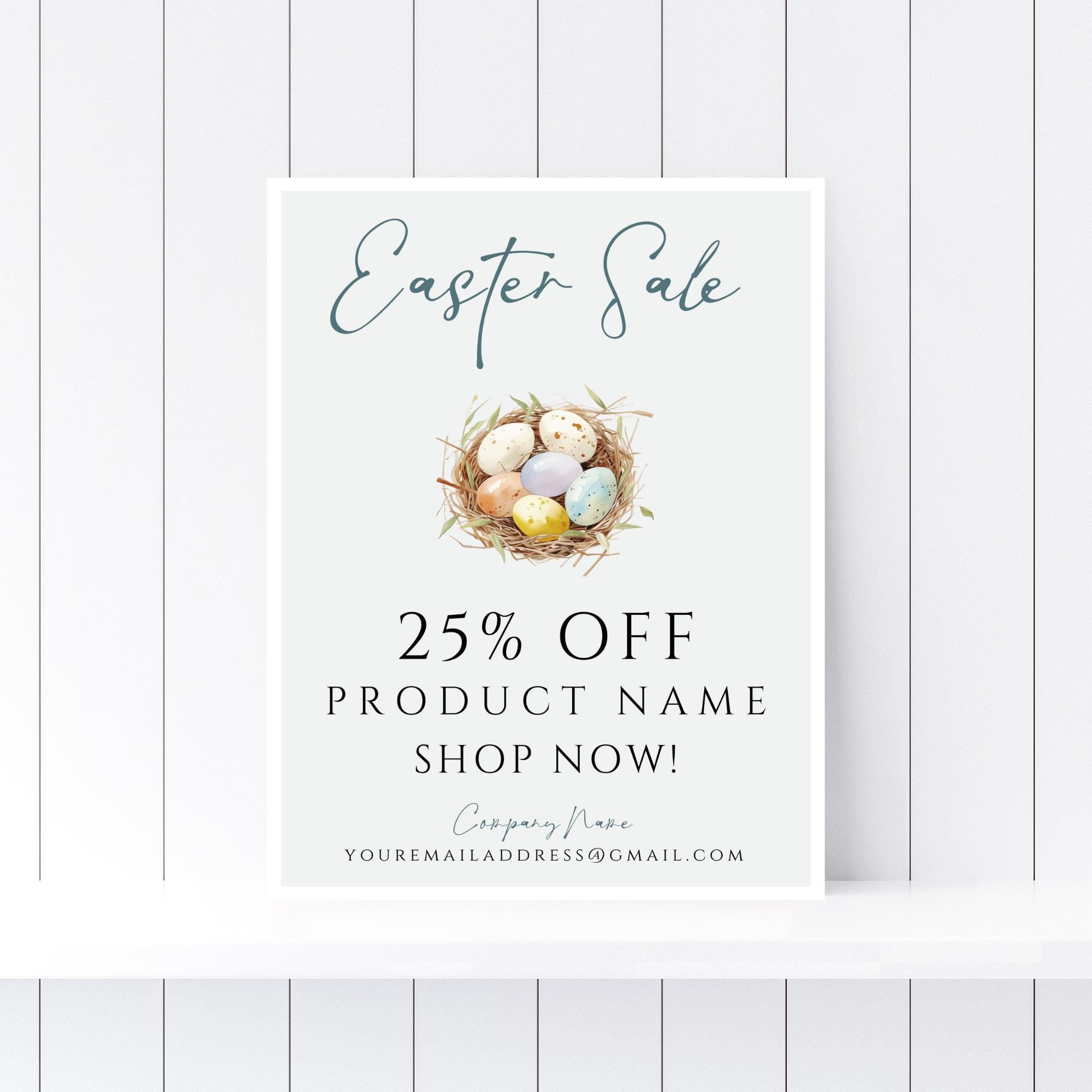 Editable Easter Sale Sign Template, Printable Spring Sale Sign ...
