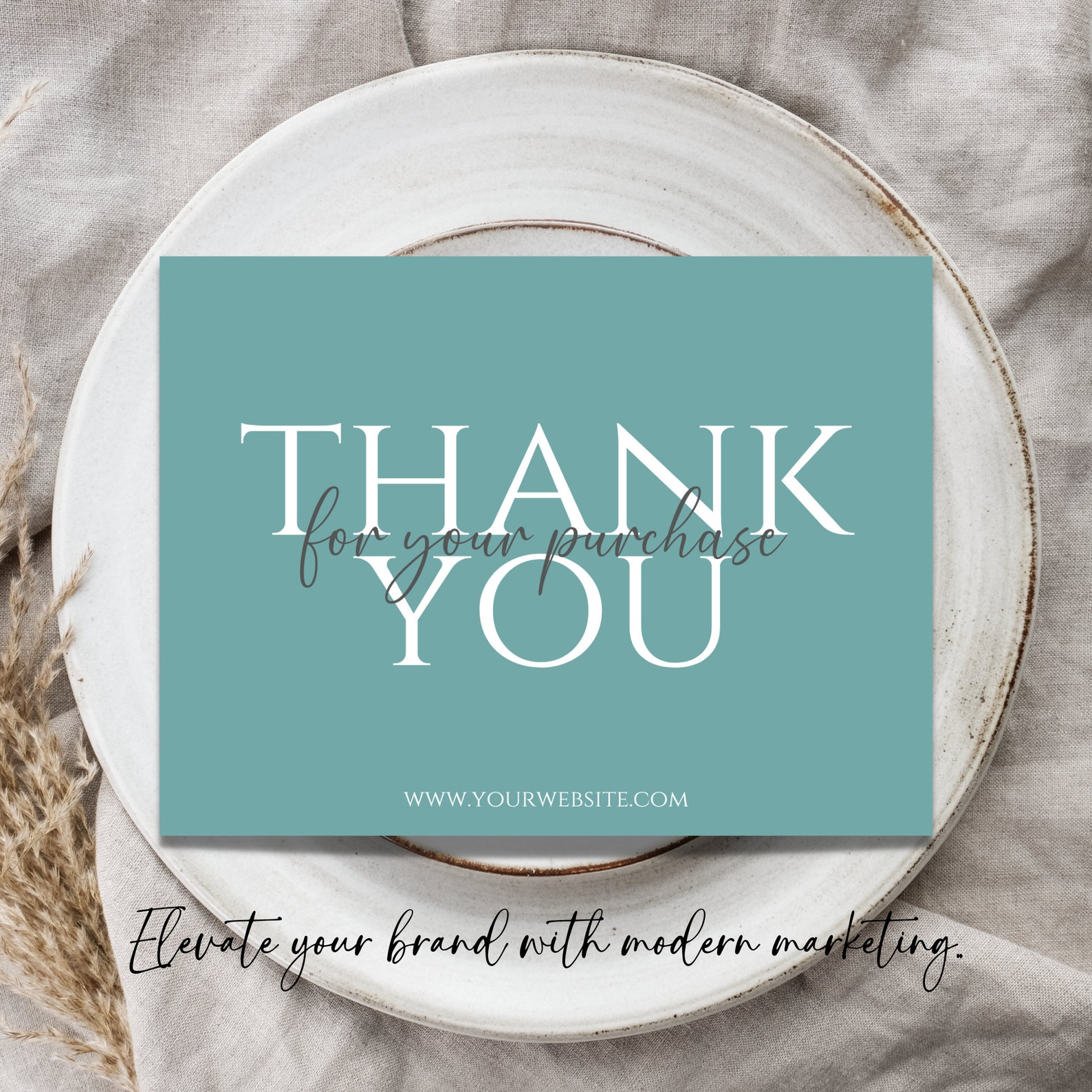 Printable Thank You Card Template, Editable Thank You Card Insert ...