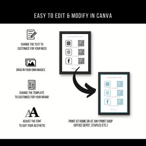 Editable Business Sign Template Bundle, Scan to Pay Sign, Ask for ...