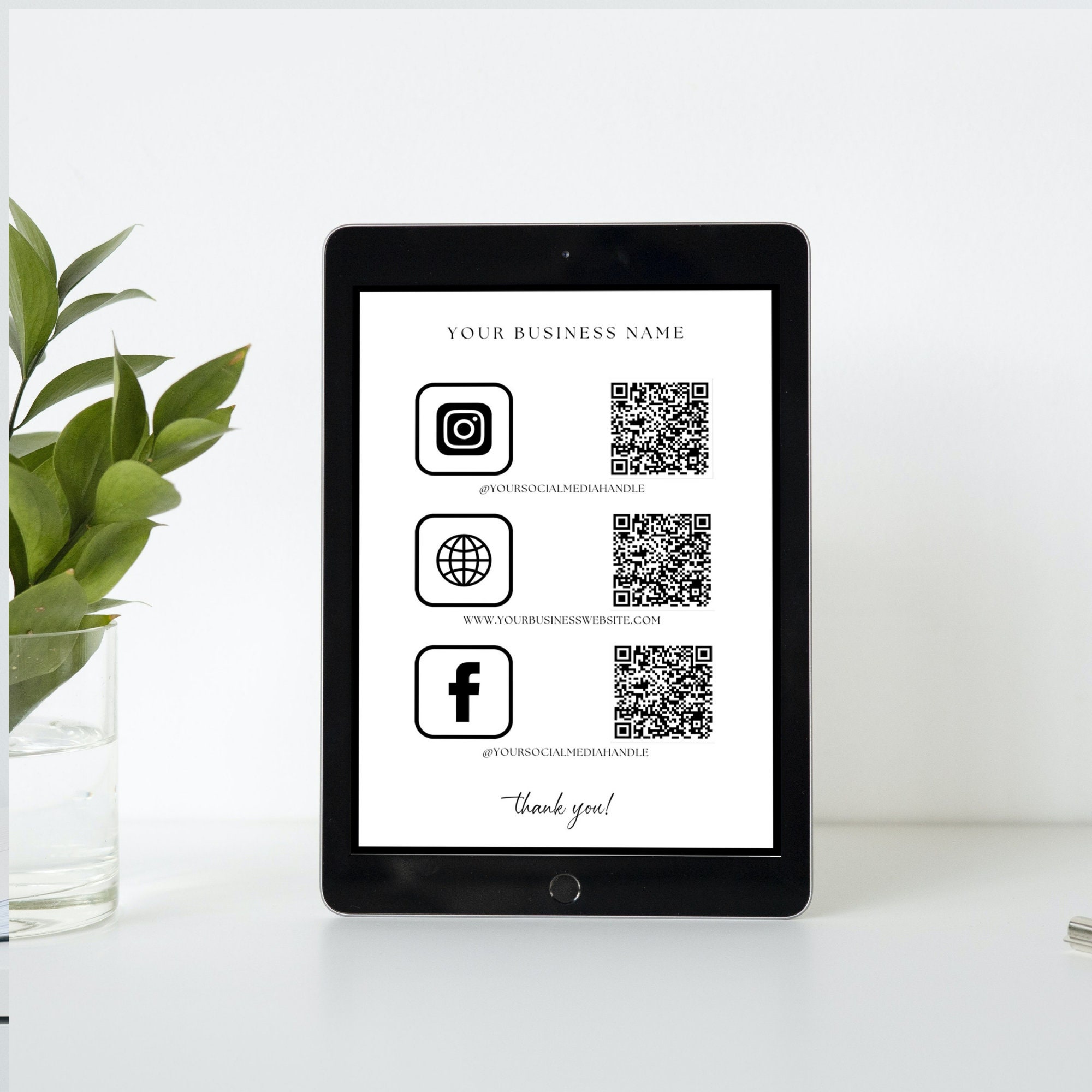 Editable Business Sign Template Bundle, Scan to Pay Sign, Ask for ...