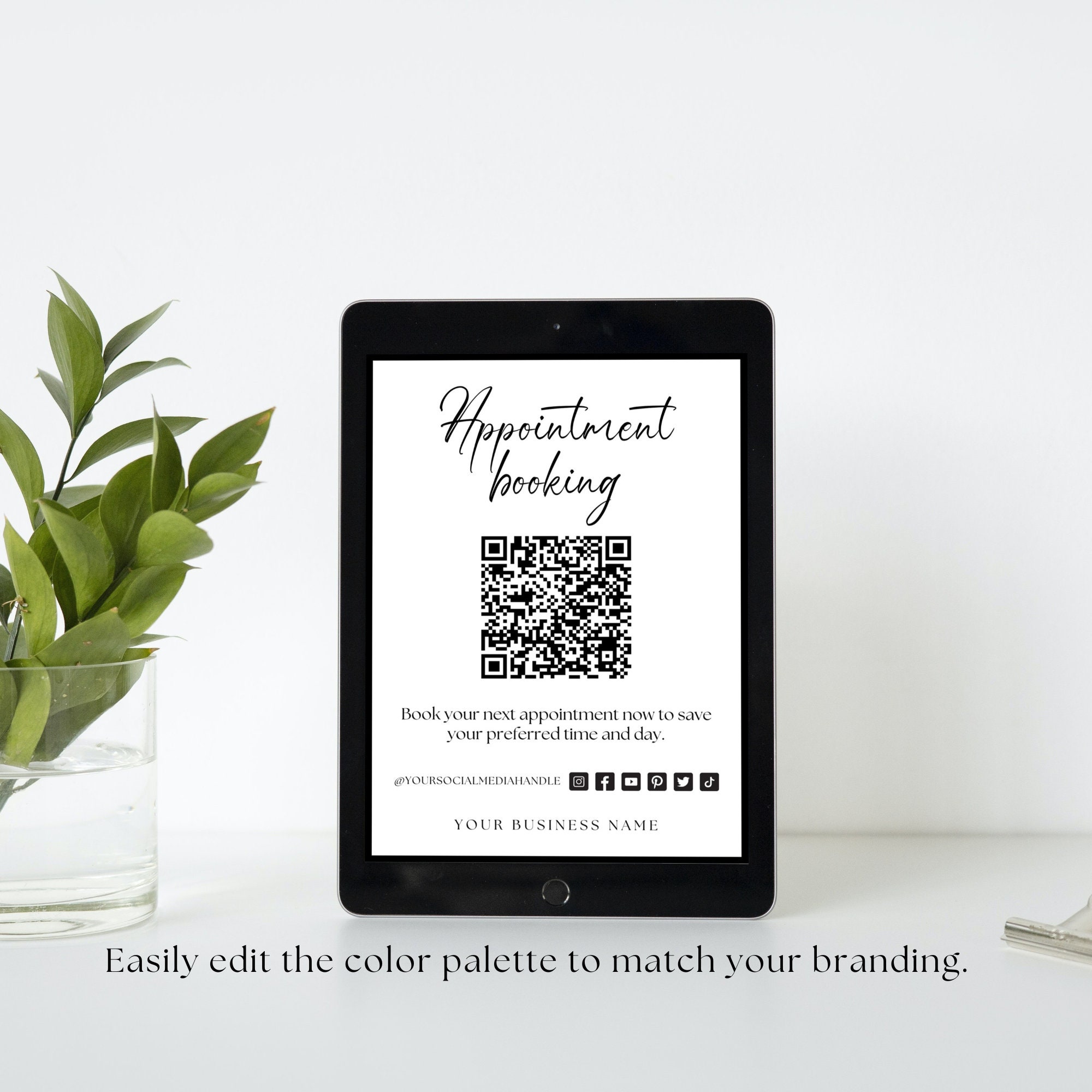 Scan to Book Sign: Editable Appointment QR Code Template (canva) - Etsy