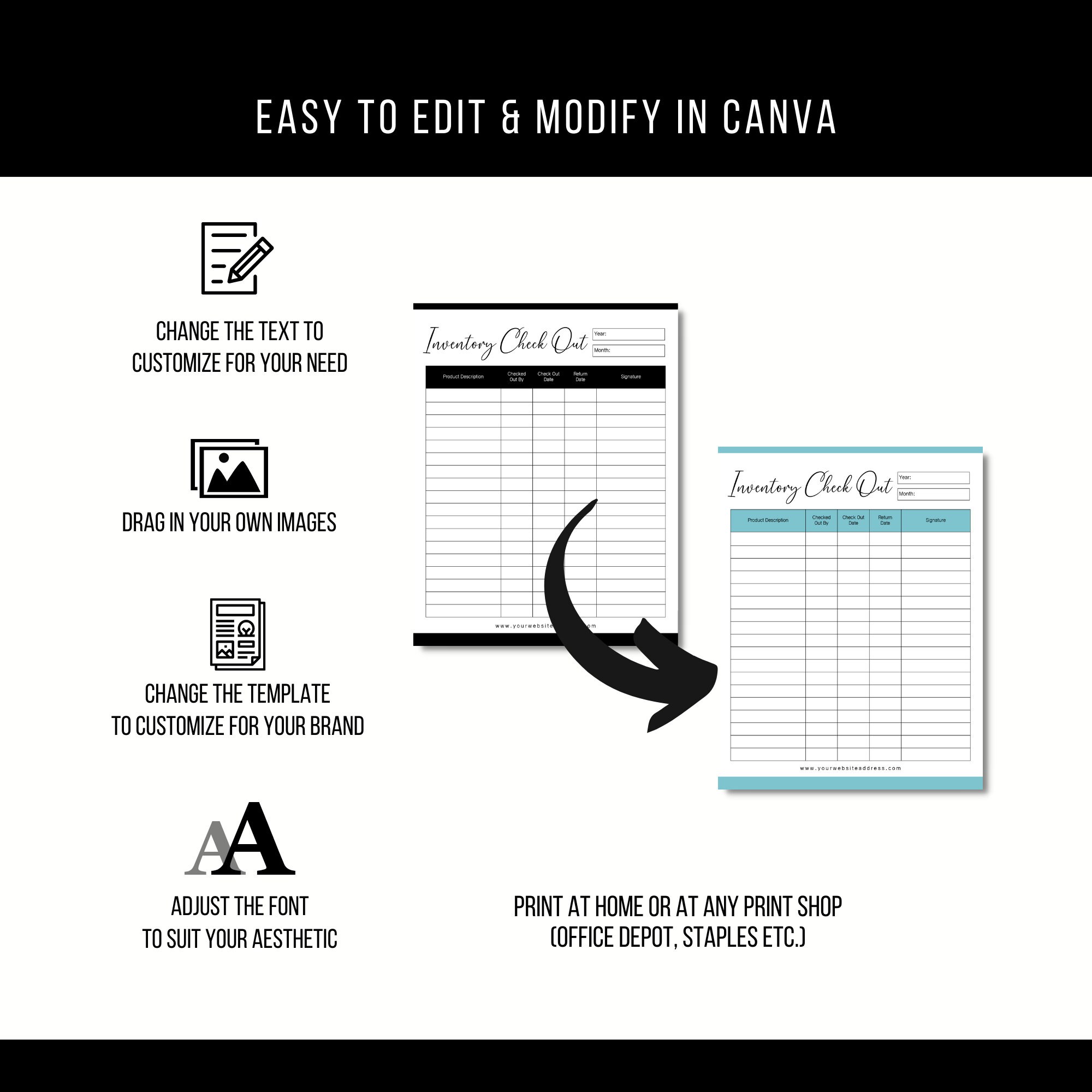 Product Inventory Log Template, Editable Inventory Sheet, Printable ...