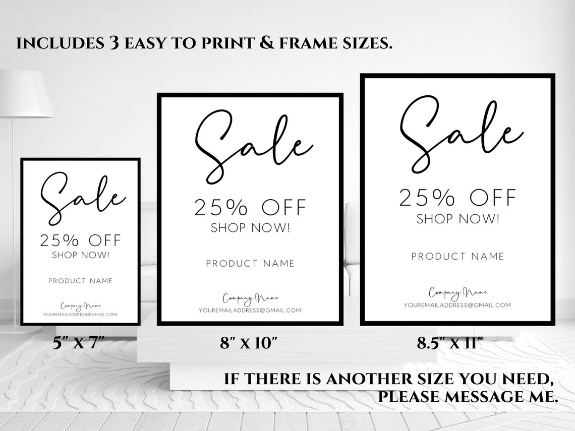 Editable Sale Sign Template Printable Small Business Sign - Etsy Canada