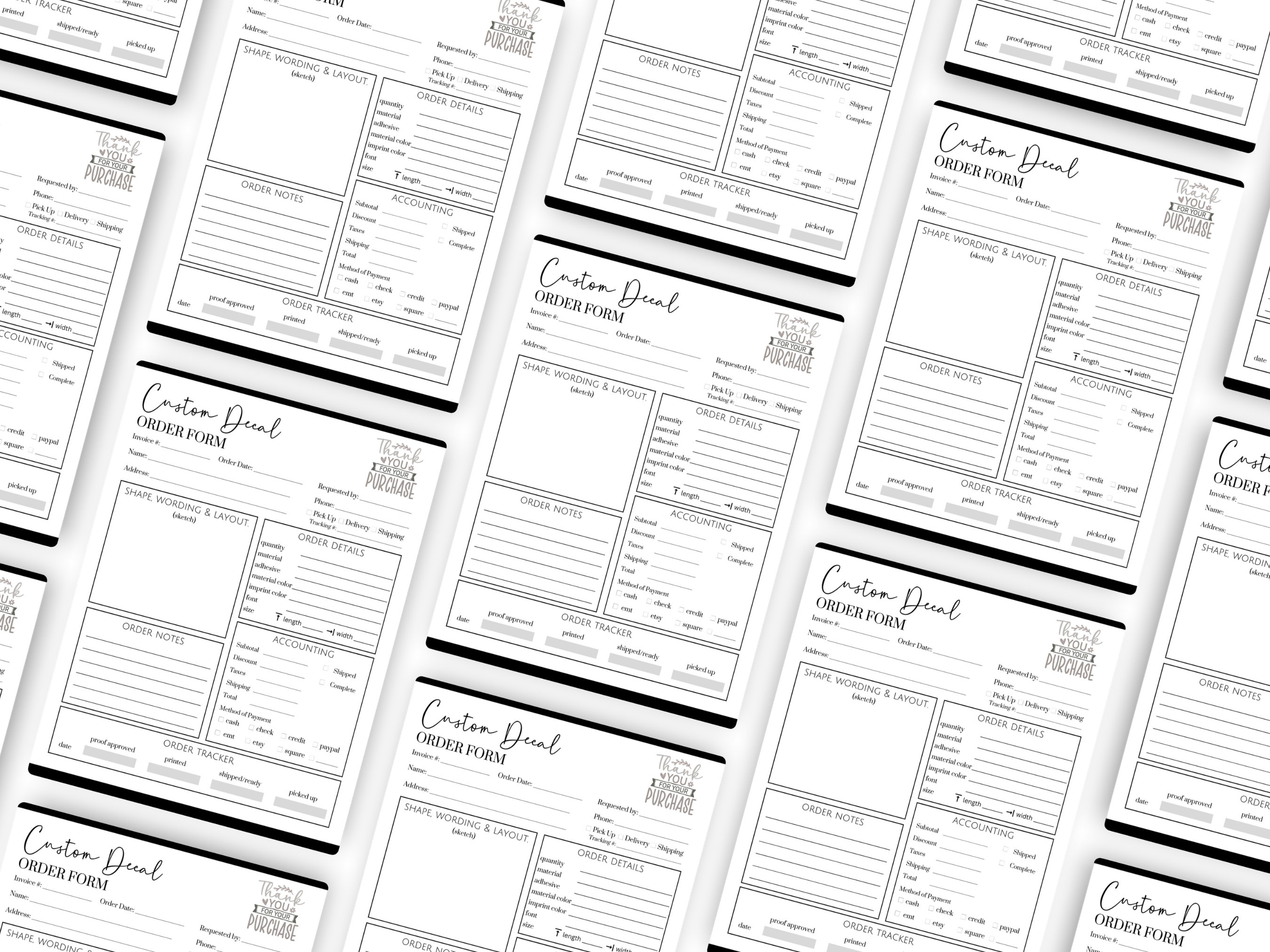 Editable Decal Order Form Template Custom Decal Form - Etsy