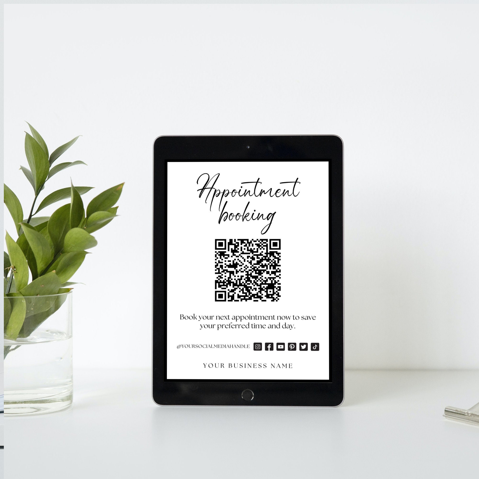 Scan to Book Sign: Editable Appointment QR Code Template (canva) - Etsy