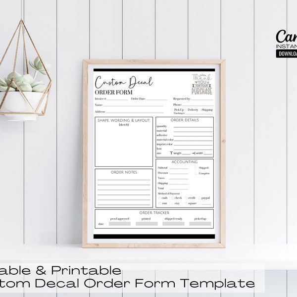 Vinyl Order Form - Etsy