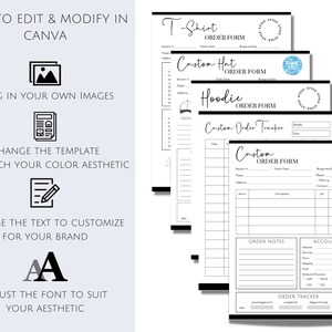 Editable Custom Order Form Bundle Printable Order Forms - Etsy