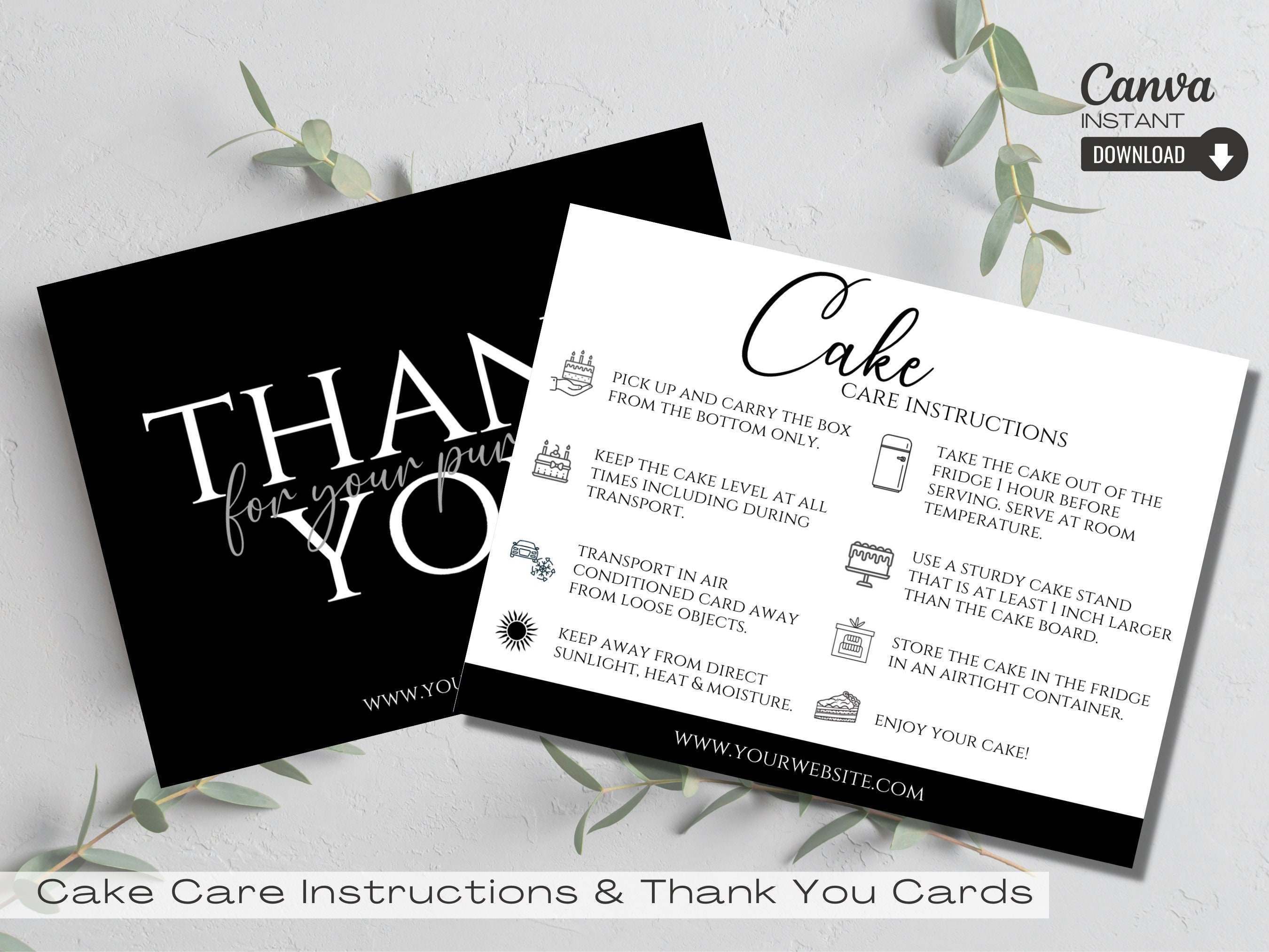 Cake Care Card Template Editable Wedding Cake Care Cards - Etsy