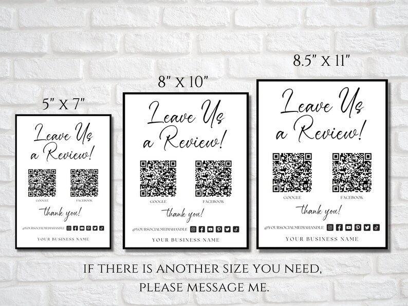 Editable Business Sign Template Bundle Scan to Pay Sign Ask - Etsy