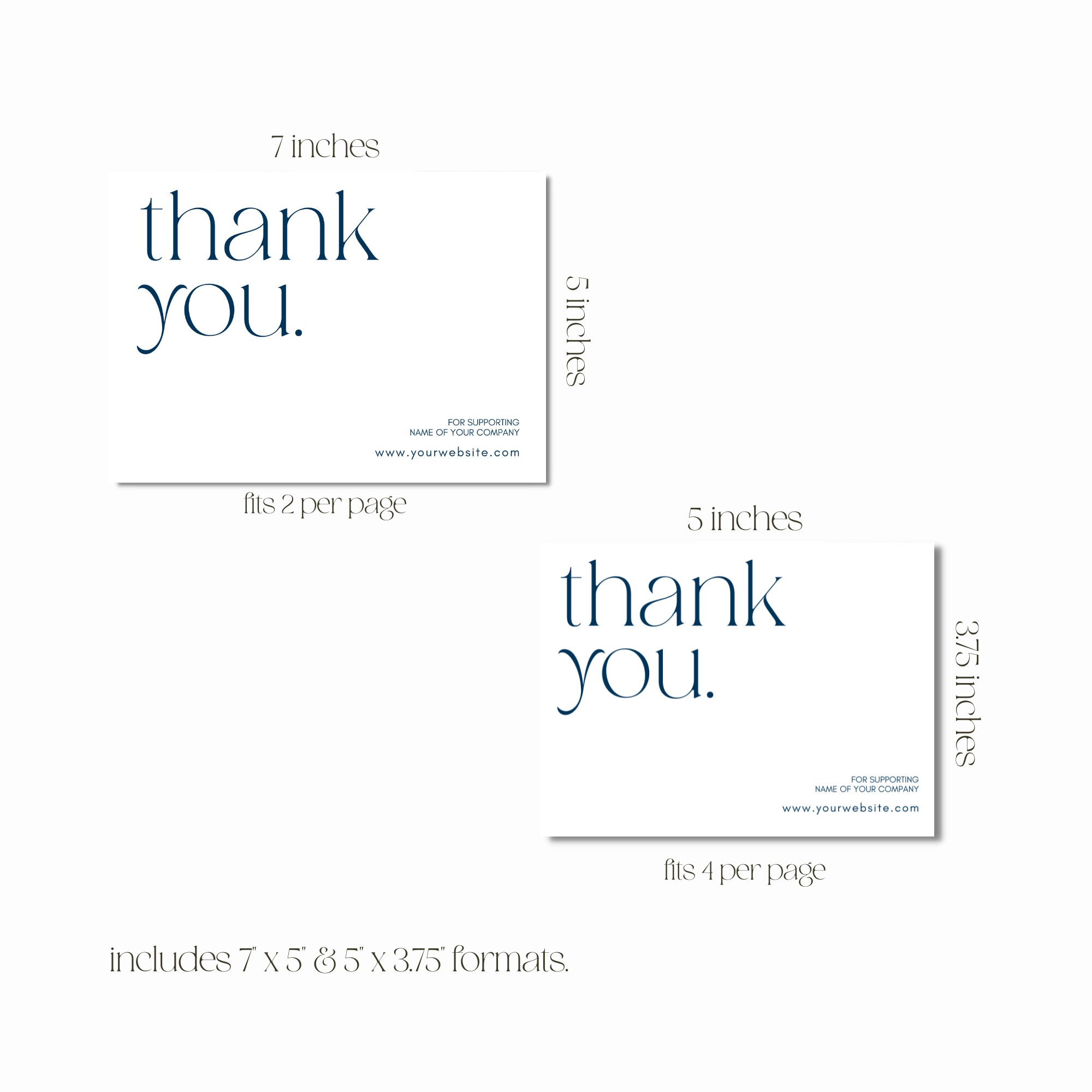 Editable Business Thank You Card Template (digital Download) - Etsy
