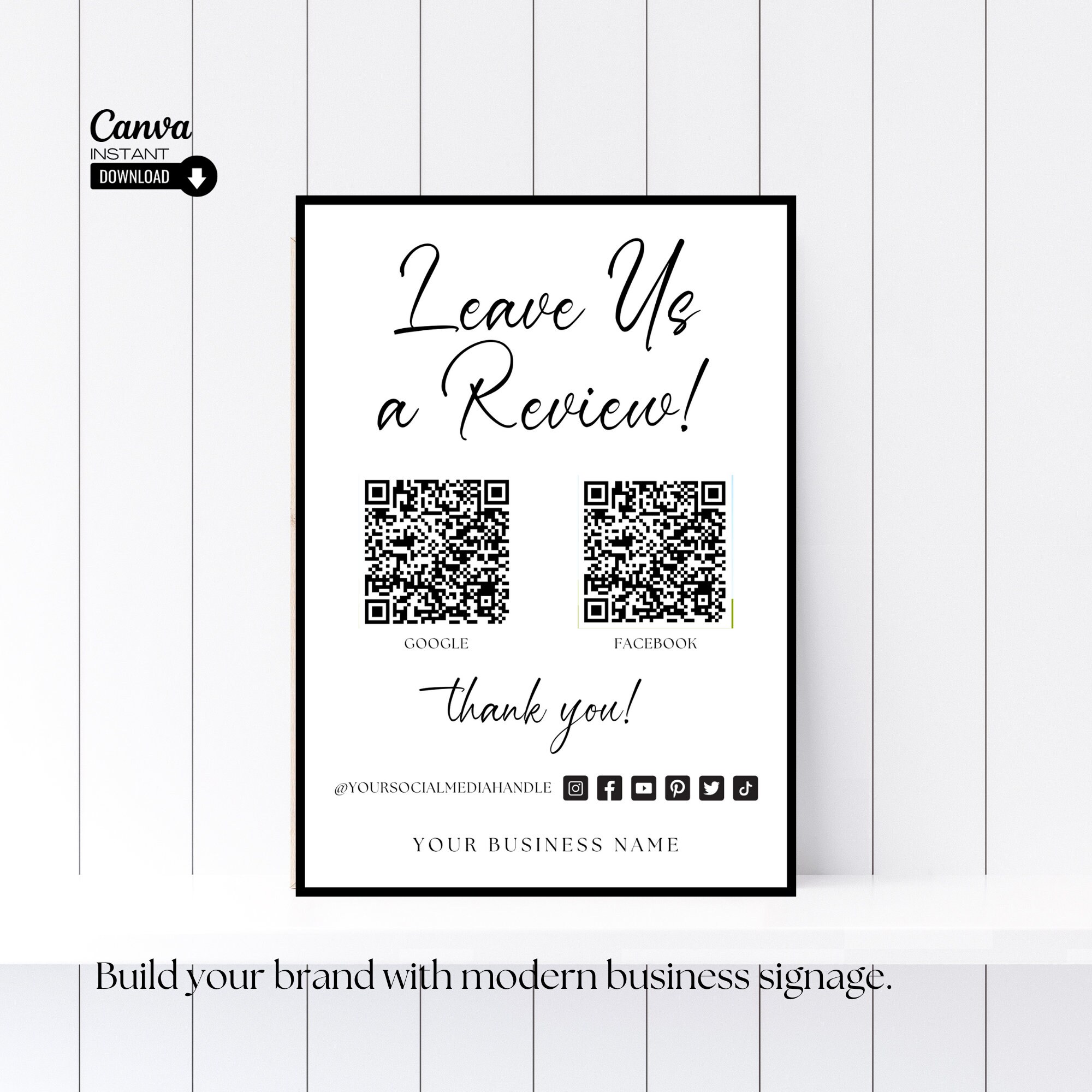 Editable Leave a Review Sign Template, Ask for Review QR Code Sign ...