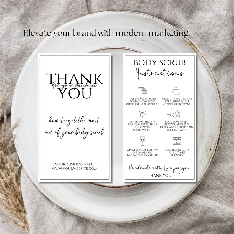 Editable Sugar Scrub Care Card Template, Printable Body Scrub ...