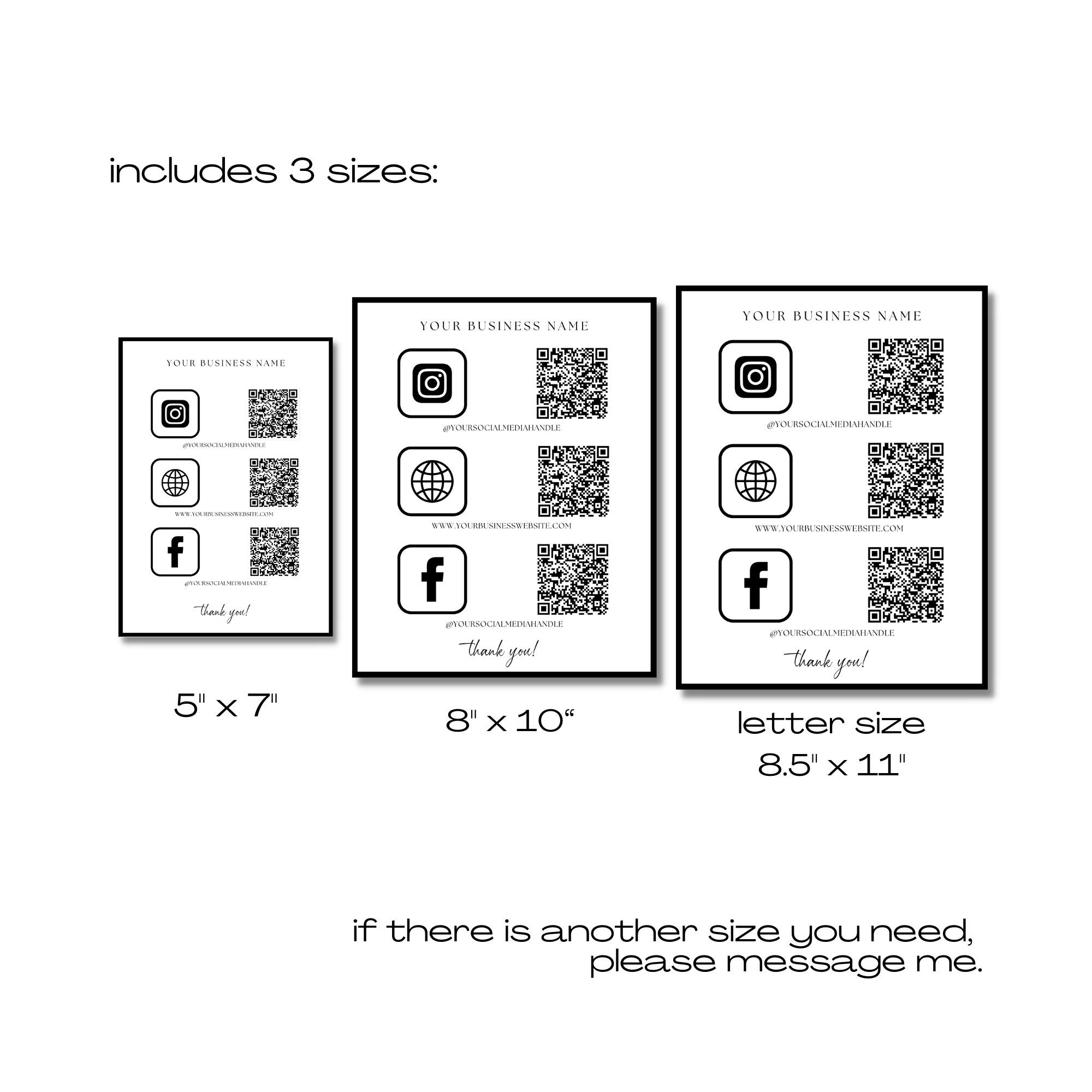 Editable Business Sign Template Bundle, Scan to Pay Sign, Ask for ...