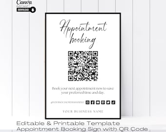 Small Business Sign Canva Template Editable Scan to Book, Printable ...