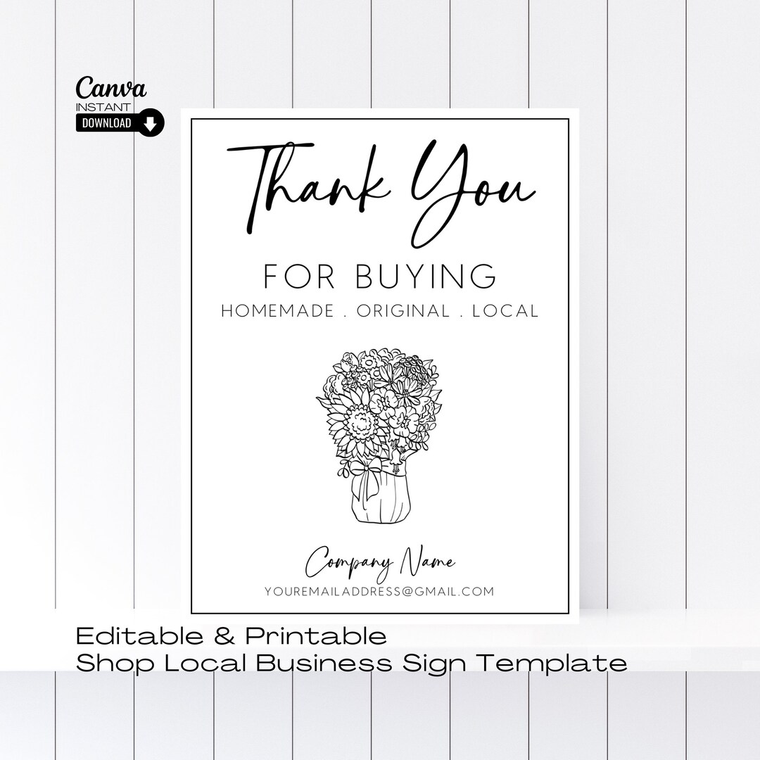 Editable Buy Local Sign Template, Printable Farmers Market Sign, Small ...