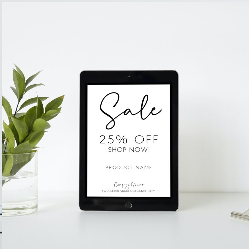 Editable Sale Sign Template, Printable Small Business Sign, Craft ...