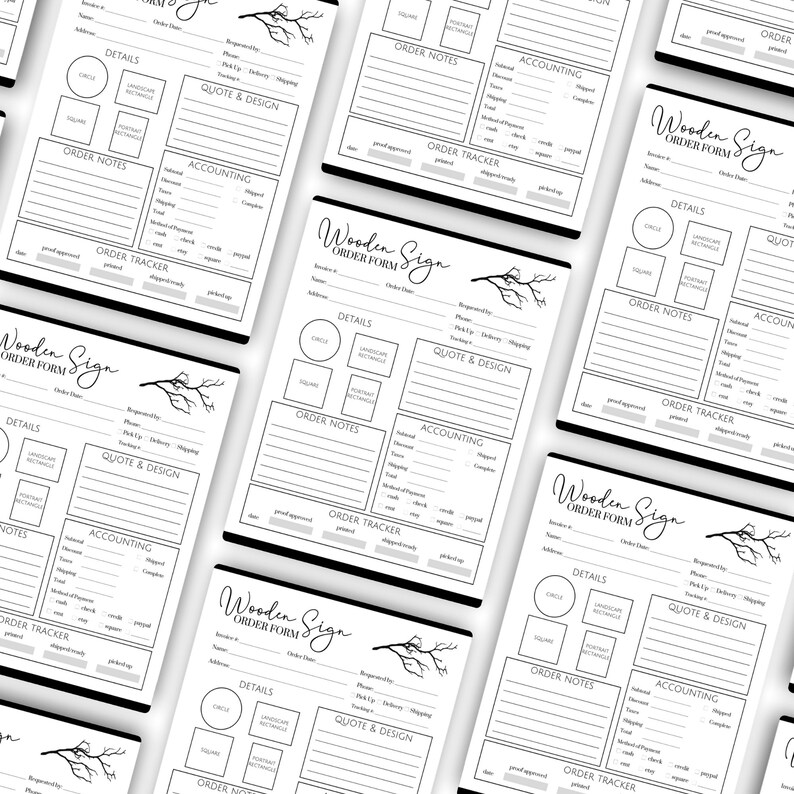 Editable Wooden Sign Order Form, Printable Craft Order Form, Wooden ...