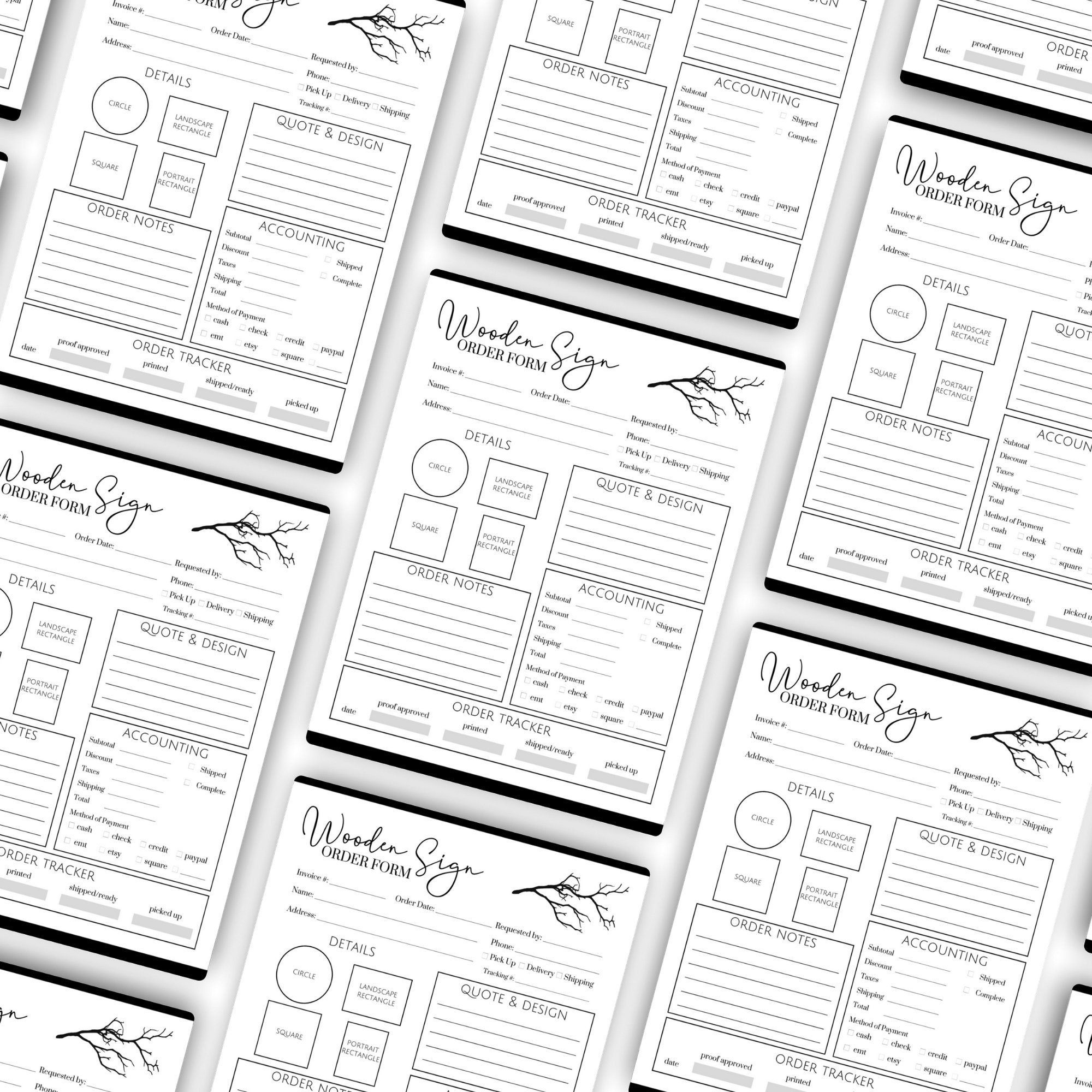 Editable Wooden Sign Order Form, Printable Craft Order Form, Wooden ...