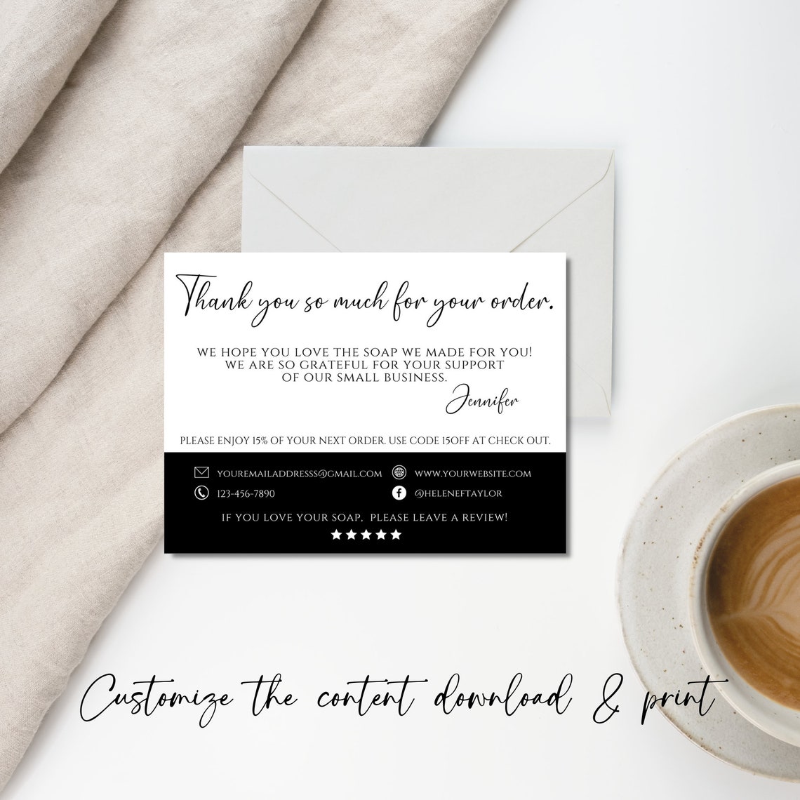 Editable Soap Care Card and Thank You Card Template, Homemade Soap Care ...