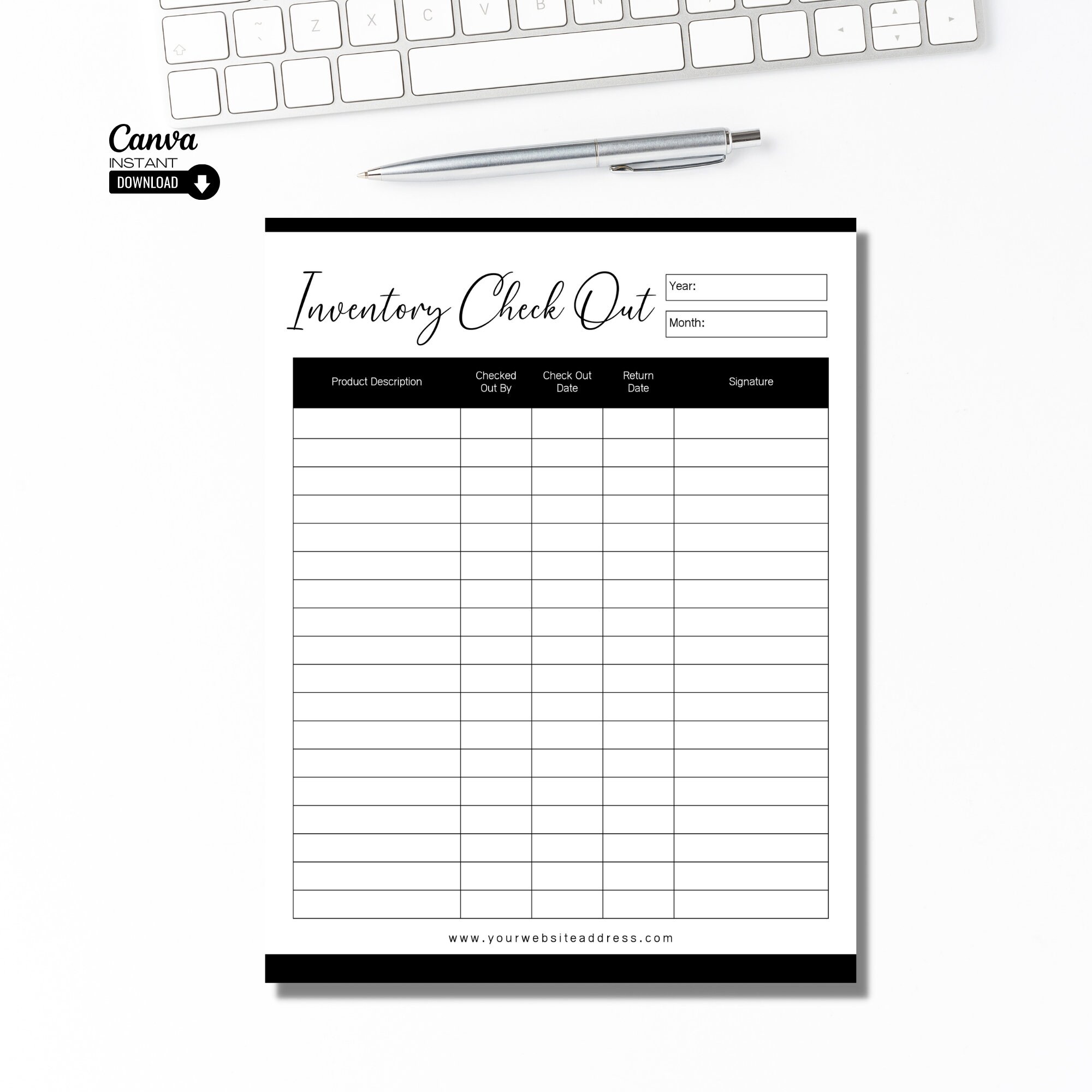 Product Inventory Log Template, Editable Inventory Sheet, Printable ...