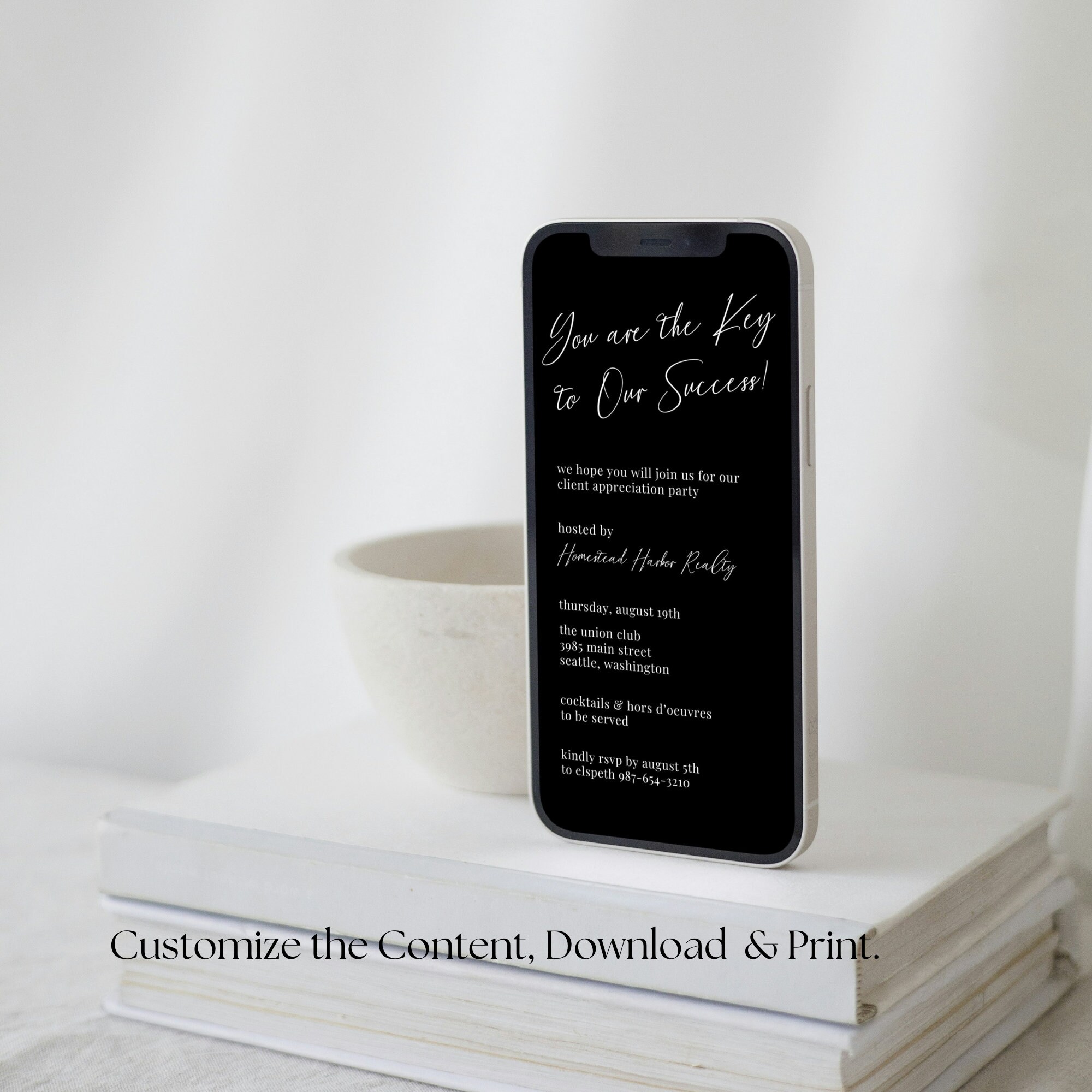 Editable Mobile Client Appreciation Party Invitation Template, Textable ...