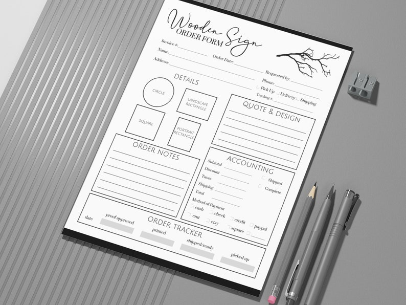 Editable Wooden Sign Order Form Printable Craft Order Form - Etsy