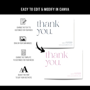 Printable Thank You Card Template, Editable Thank You Card Insert ...